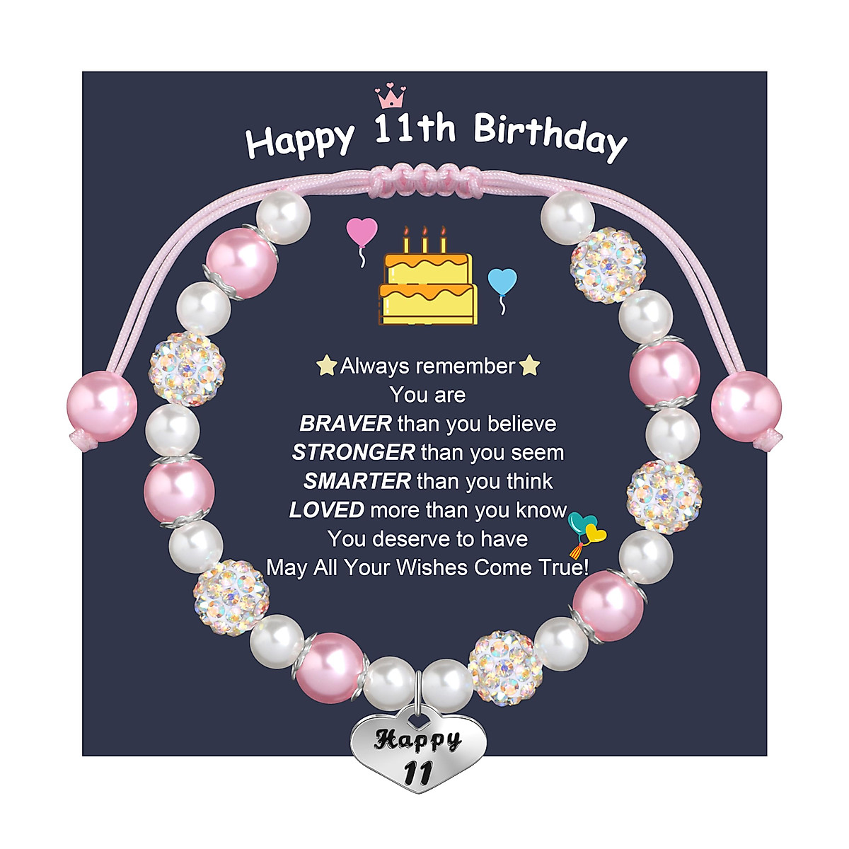 JoycuFF Birthday Gifts for Girls 11 Year Old Girl Birthday Gift Ideas Birthday Gift for 11 Year Old Girls Cute Birthday Bracelets for 7 Year Old Birthday Bracelets for Girls Age 10-12