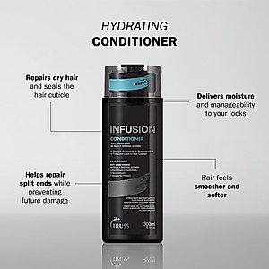 TRUSS Infusion Hair Conditioner - Restorative, Detangling Conditioner for Dry Hair - Softens, Hydrates and Delivers Strong Split End Repair - 100% Vegan Formula + Color-Safe (300 ml)