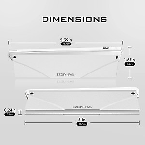 EZDIY-FAB 5V ARGB Memory RAM Cooler DDR Heatsink for DIY PC Game MOD DDR3 DDR4- White (Compatible with Aura Sync, RGB Fusion and Mystic Light Sync)-2 Pack-PI061