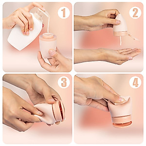 IUASZZ 2oz Travel Bottles, Silicone Travel Bottles for Toiletries, TSA Approved Small Travel Containers, Refillable Leak Proof Essentials for Shampoo Conditioner