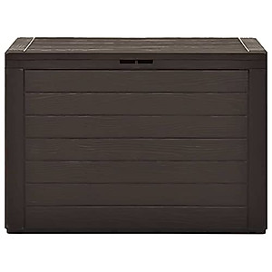 Queen.Y 50 Gallon PP Deck Storage Container Box, Outdoor Patio Garden Furniture, Organization and Storage Box for Patio Furniture, Pool Accessories, Toys, Tools, Brown
