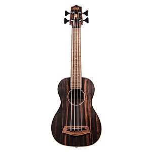 Kala UBASS-EBY-FSRW Striped Ebony Acoustic-Electric Ukulele Bass with Round Wounds