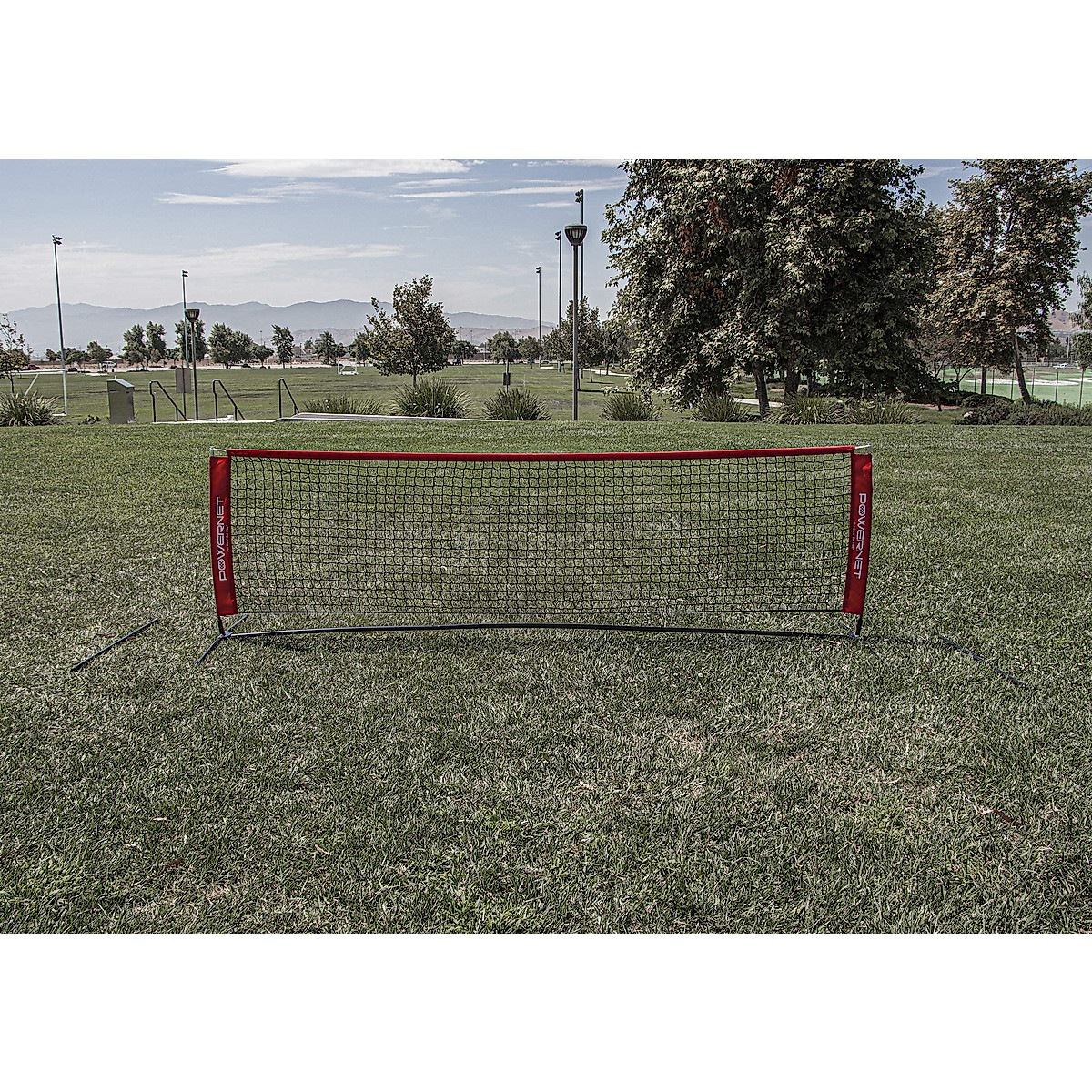 PowerNet Portable Badminton Pickleball Net, 10ft Wide, 3ft to 5ft Adjustable Height, Recreational Use, Driveway, Indoor, Outdoor, Beach, Street, Backyard, Ultra Portable