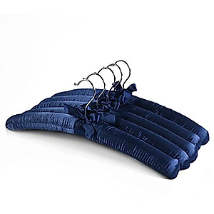 Better to U Satin Padded Blouse Sweater Hangers，Black Satin, Grey Satin, White Satin (Blue)
