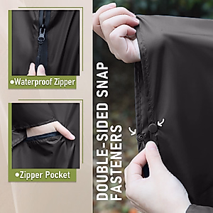 SaphiRose Unisex Rain Poncho Raincoat Hooded for Adults Women with Pockets(Black)