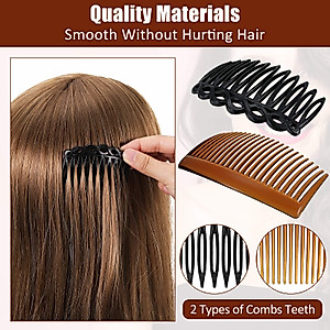24 Pieces French Hair Side Combs Set Plastic Twist Comb Hair Clip Accessories for Women(9 Teeth Side, 11 Teeth Side, 23 Teeth Side)