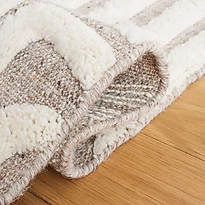 SAFAVIEH Kilim Collection Area Rug - 8' x 10', Beige & Ivory, Handmade Mid-Century Modern Deco Wool, Ideal for High Traffic Areas in Living Room, Bedroom (KLM652B)