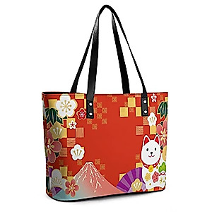 Womens Handbag Japan Style Pattern Leather Tote Bag Top Handle Satchel Bags For Lady