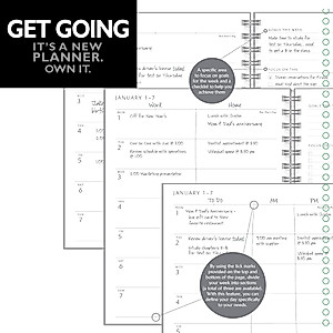 2024-2025 AT-A-GLANCE® Elevation Block-Format 13-Month Weekly/Monthly Planner, 8-1/2" x 11", Black, January 2024 to January 2025, 75950P05
