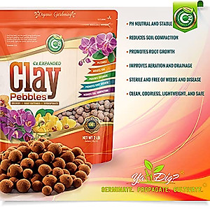 Organic Expanded Clay Pebbles LECA Grow Media for Plants, Orchids, DWC Hydroponics, Aquaponics, Aquaculture Garden Soil Additive Conditioner Amendment Ceramsite Aggregate Cz Garden