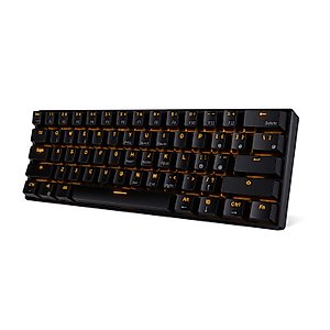 RK ROYAL KLUDGE RK61 Wireless 60% Mechanical Gaming Keyboard, Ultra-Compact Bluetooth Keyboard with Tactile Blue Switches, Compatible for Multi-Device Connection, Black