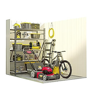 Storage Shed 5X7ft, Outdoor Lean-to Metal Storage Sheds with Pent Roof (White)