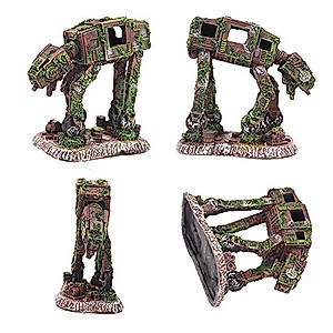 Ulifery Robot Dog Cool Walking Land Tank Aquarium Ornament Alien Fish Tank Decorations for Betta Large