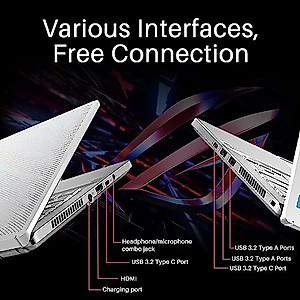 ASUS ROG Zephyrus 2023 Gaming Laptop, 14" FHD 144HZ Display, AMD Ryzen 7 5800HS(Up to 4.4 GHz), NVIDIA GeForce RTX 3060 Graphics, 16GB RAM, 1TB SSD, Bluetooth, WiFi 6, Windows 11 Home, White