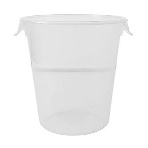 Rubbermaid Commercial Products Plastic Round Food Storage Container for Kitchen/Food Prep/Storing, 8 Quart, Clear, Container Only (FG572424CLR)