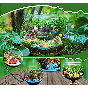 TCJJ 61 Pieces Fairy Garden Accessories, Miniature Fairy Garden Gnomes Garden Houses and Figurines DIY Micro Landscape Ornaments for Garden Dollhouse Potted Plant Bonsai Terrarium Decor