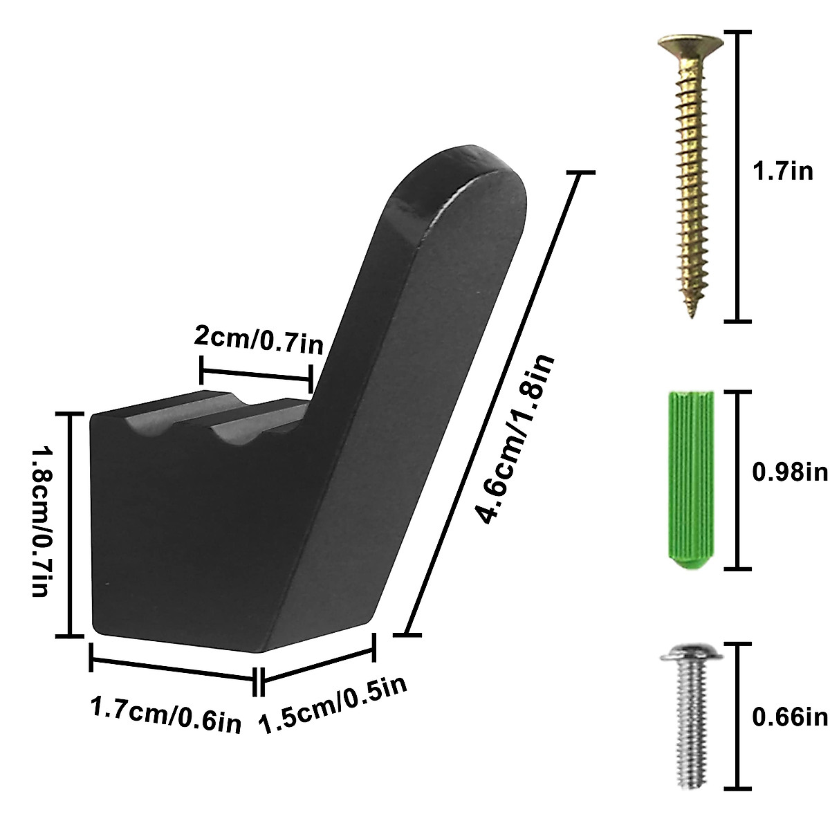 IBosins Coat Hooks Wall Mounted Coat Rack, 16.7'' Long, Entryway Hanging Coat Rack, Metal Wood Coat Rack with 5 Black Literary Rustic Hooks, Decorative Hooks Rail for Coat, Bag, Towel, Hat