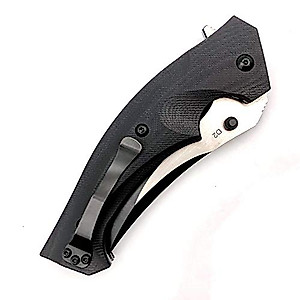 WTT Folding Pocket Knife, Outdoor Tactical Knives with Black Drawing Blade, G10 Handle, bearing system,liner lock Knives for Camping Survival