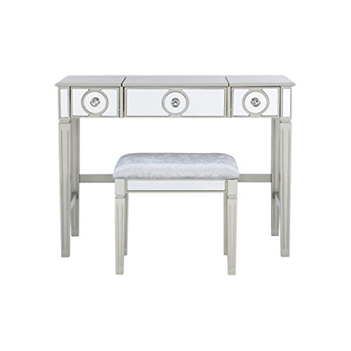 Linon Home Décor Vanity Set Silver