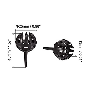 MECCANIXITY Bonsai Cover Box, 25mm Dia Mini Planting Automatic Baskets, Plastic Reusable Portable Claw Shaped Slow Release Control Container 10 Pack, Brown