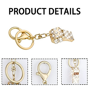 Moioee Blingbling Shining Mini Whistle Keychain, Metal Rhinestone Whistle Keyring for Bag Purse Backpack Handbag, Crystal Car Charming Cute Decoration Pendant Key Chain for Women Girls