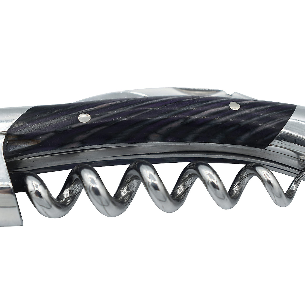Laguiole En Aubrac Sommelier Waiter's Corkscrew, Samba Wood With Purple Veins Handle, Wine Opener With Foil Cutter & Bottle Opener, Stainless Steel Shiny Bolsters