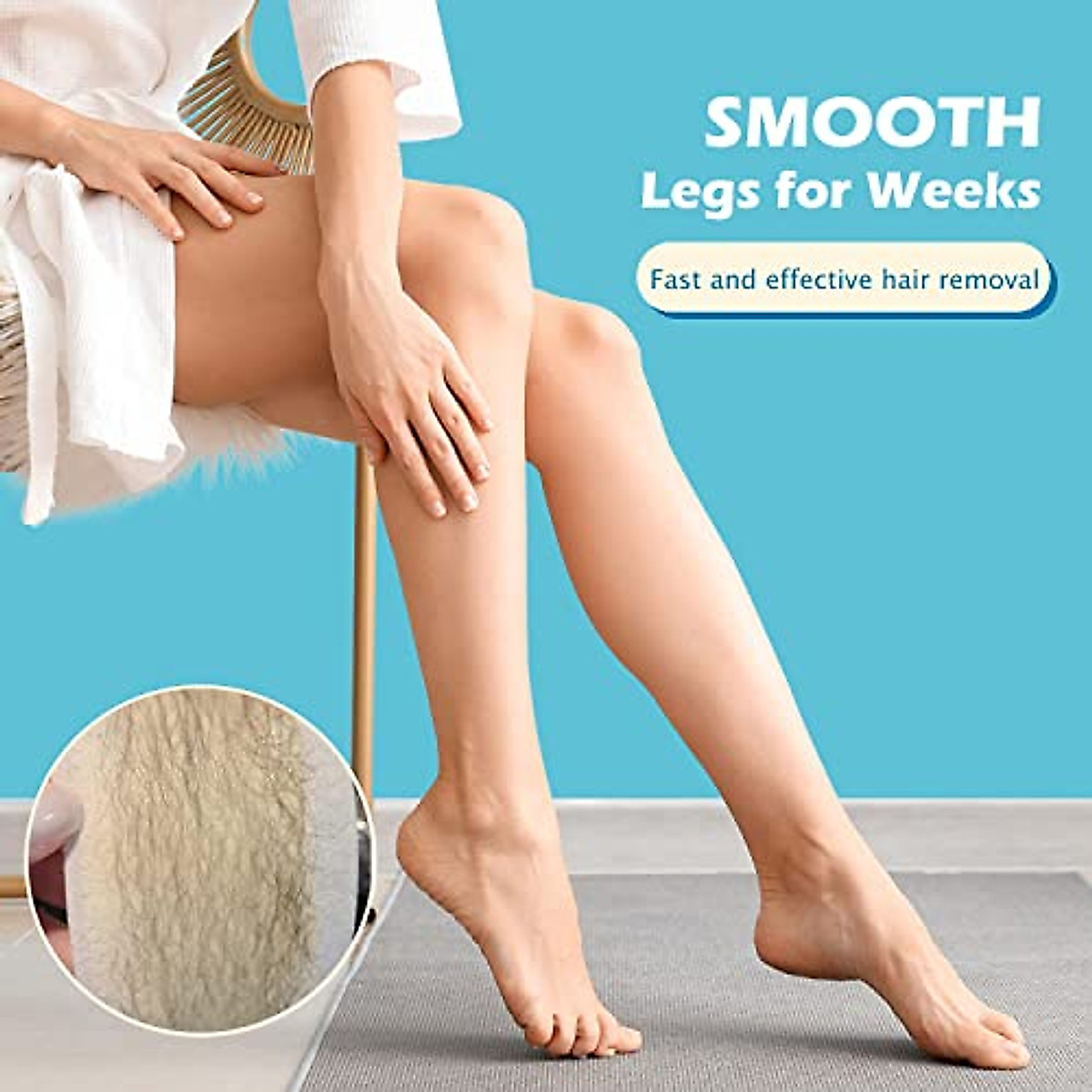 Roll On Wax Kit, at Home Wax Roller for Women, Rolling Wax Hair Removal Kit for Brazilian Wax, Underarms, eyebrows, Waxing kit includes 2 Soft Wax Cartridge & 100 Non-woven Wax Strips (Green)