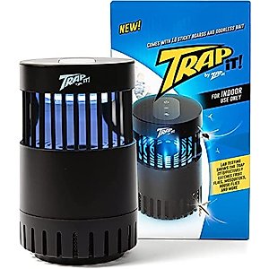 Trap It! Indoor Insect Trap & Indoor Gnat, Fruit Fly, and Mosquito Killer - Indoor Bug Catcher with UV Light, Fan, Bait, and Sticky Glue Boards