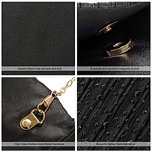 Mihawk Purse and Handbags for Women Shoulder Crossbody Bags Evening Envelope Party Bridal Clutch Purse(Black)