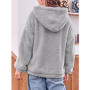 Haloumoning Girls' Outerwear Jackets Kids Soft Fleece Zip up Hoodie with Pockets 5-14 years