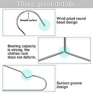 FSUTEG Coat Hangers, 40 Pack Wire Hangers Stainless Steel Metal Hangers Heavy Duty Hangers, Ultra Thin Clothes Hangers 16.5in