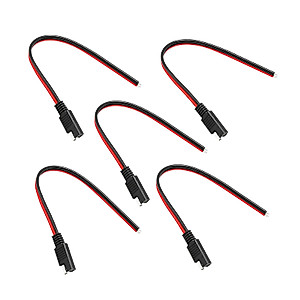ZUDKSUY 14AWG SAE Quick Connector/Disconnect Plug, SAE Automotive Extension Cable for Motorcycles, Trucks, Solar and Cars - 1ft/30cm 5Pieces