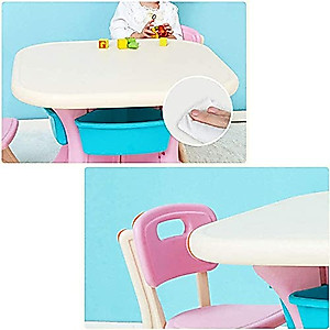 Walnut Children's Desks and Chairs Set Kindergarten Desks and Chairs Children's Eating, Drawing, Playing, Plastic Learning Tables, Toy