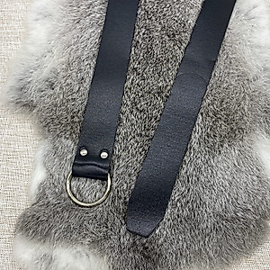 HiiFeuer Medieval PU Leather Ring Belt, Retro Renaissance Rivets Belt for LARP, Ren Faire & Parties (Black A)