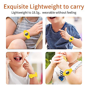 Kids Bracelet Case for AirTag 2021,Silicone Watchband Airtag Protective Cover for Kids Toddler Baby Children Elders,Anti-Lost Wearable Holder Fits Airtag. (Yellow), 10.8×0.15inch