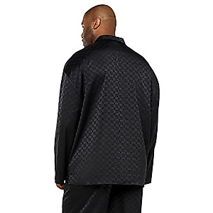 Savage X, Men's Satin Shirt, Black Caviar Monogram Jacquard, M