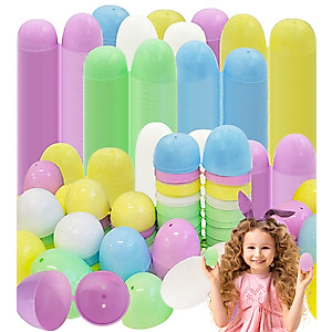 The Dreidel Company Fillable Easter Eggs, Pastel Colorful Bright Plastic Easter Eggs with Hinge, Perfect for Easter Egg Hunt, Surprise Egg, Assorted Pastel Colors, 2.25" Fillable Eggs (50-Pack)