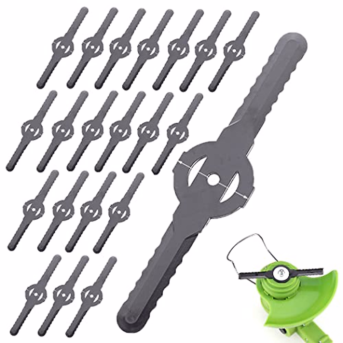 MengTiger 20Pcs Plastic Cutter Blades for Electric Cordless Grass Trimmer Strimmer Tool
