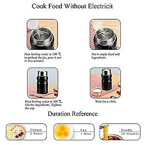 Manuqia Food Thermos, 750ML Vacuum Insulated Food Jar, Hot Containers for Lunch, Stainless Steel Thermos for Hot Food with Folding Spoon, Leak Proof Soup Thermos Food Flask for Kids and Adults