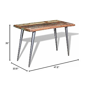 Tidyard Dining Table Solid Reclaimed Wood 47.2inx23.6inx30in for Bistro Kitchen Living Room Home Furniture