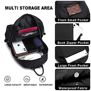 Gooday Small Sling Shoulder Bag Travel Crossbody Backpack for Men, Nylon Waterproof Lightweight Chest Bag