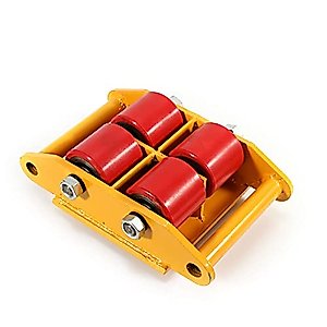 Industrial Mechanical Handler 6 ton Heavy Duty Machine Skid Mechanical Roller Mover Cargo Trolley 360° with 4 Rollers, Machine Skid Mechanical Roller Mover Cargo Trolley