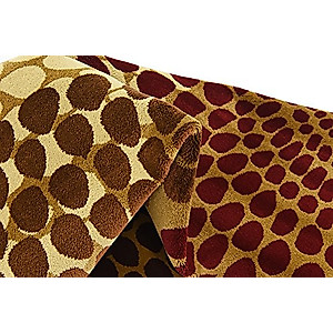 Unique Loom Barista Collection Modern, Abstract, Geometric, Circles, Urban, Rustic, Warm Colors Area Rug, 9 ft x 12 ft, Beige/Burgundy