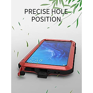 LOVE MEI Metal Case for Huawei P40 Lite, Heavy Duty Military Bumper Robust Dustproof Shockproof Anti-Drop Aluminum Metal Full Body Protection case Cover with Tempered Glass for Huawei P40 Lite (Black)