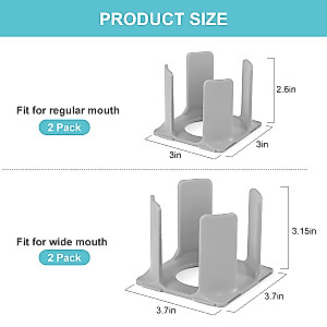 AIEVE Mason Jar Lid Organizer, 4 Pack Canning Lid Storage Rack for Storing Wide & Regular Mouth Lids and Rings