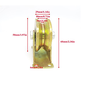 2in V Groove Wheel Pulley Sliding Gate Wheel Heavy Duty Caster Rigid Track Roller Rolling Gate Wheels Electroplated Anti-Corrosion Wheel Pressure Bearing Pulley Load Capacity 661lbs Per Wheel