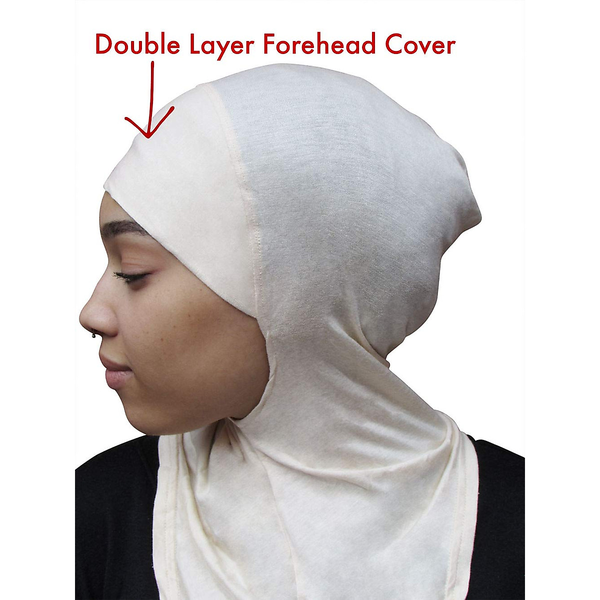 Ninja Cotton Jersey Inner Neck Under Scarf for Hijabs White