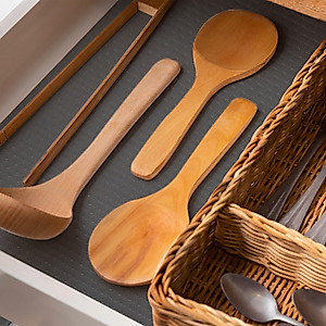 Bloss Plastic Shelf and Drawer Liner Non Adhesive Cupboard Liner Waterproof Shelf Liners for Cabinets, Storage, Desks, Bathroom, Kitchen - Grey 17.7"×59"