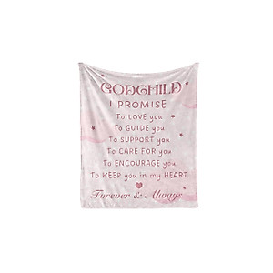 InnoBeta Baptism Gifts Throw Blanket for Girls, for Goddaughter, Baby Girls, Pink- 30"x 36"