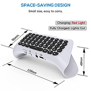 Controller Keyboard for PS5, Protable Bluetooth Keyboard Chatpad Mini Rechargable Handheld Controller Grip Keyboard Gaming Keypad for PlayStation 5 Controller